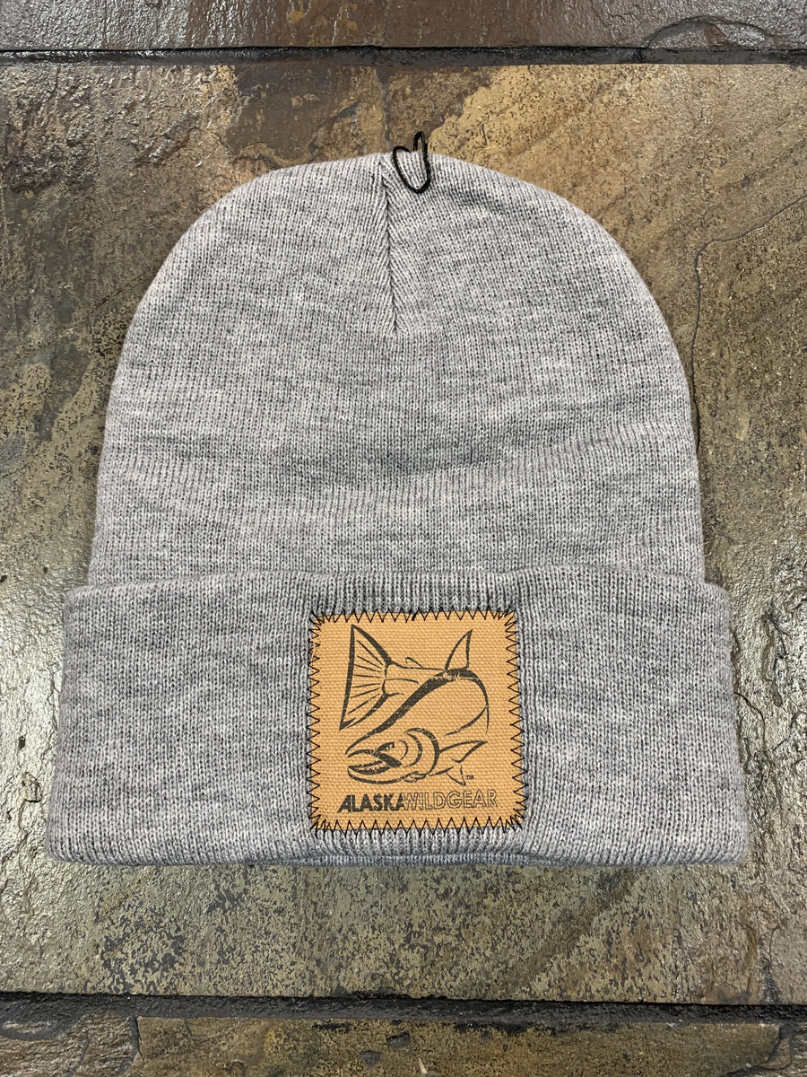 Tribal Salmon Knitted hat with fold – Alaska Wild Gear